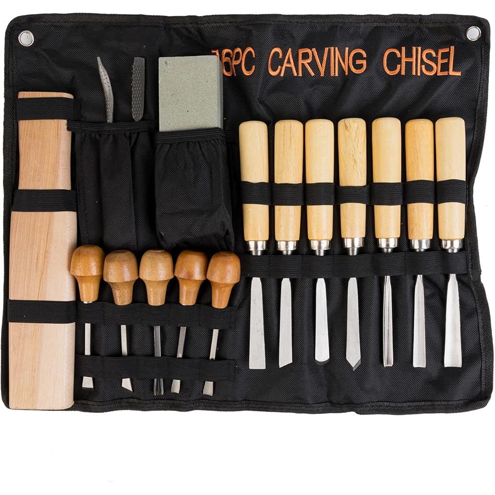 $8/mo - Finance Wood Carving Tools Set of 16 Chisels with Canvas Case ...