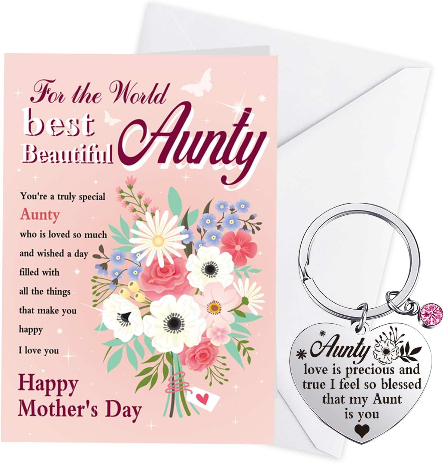Amazon.com : BlinkBlink Mothers Day Card for Auntie, Mother's Day Card ...