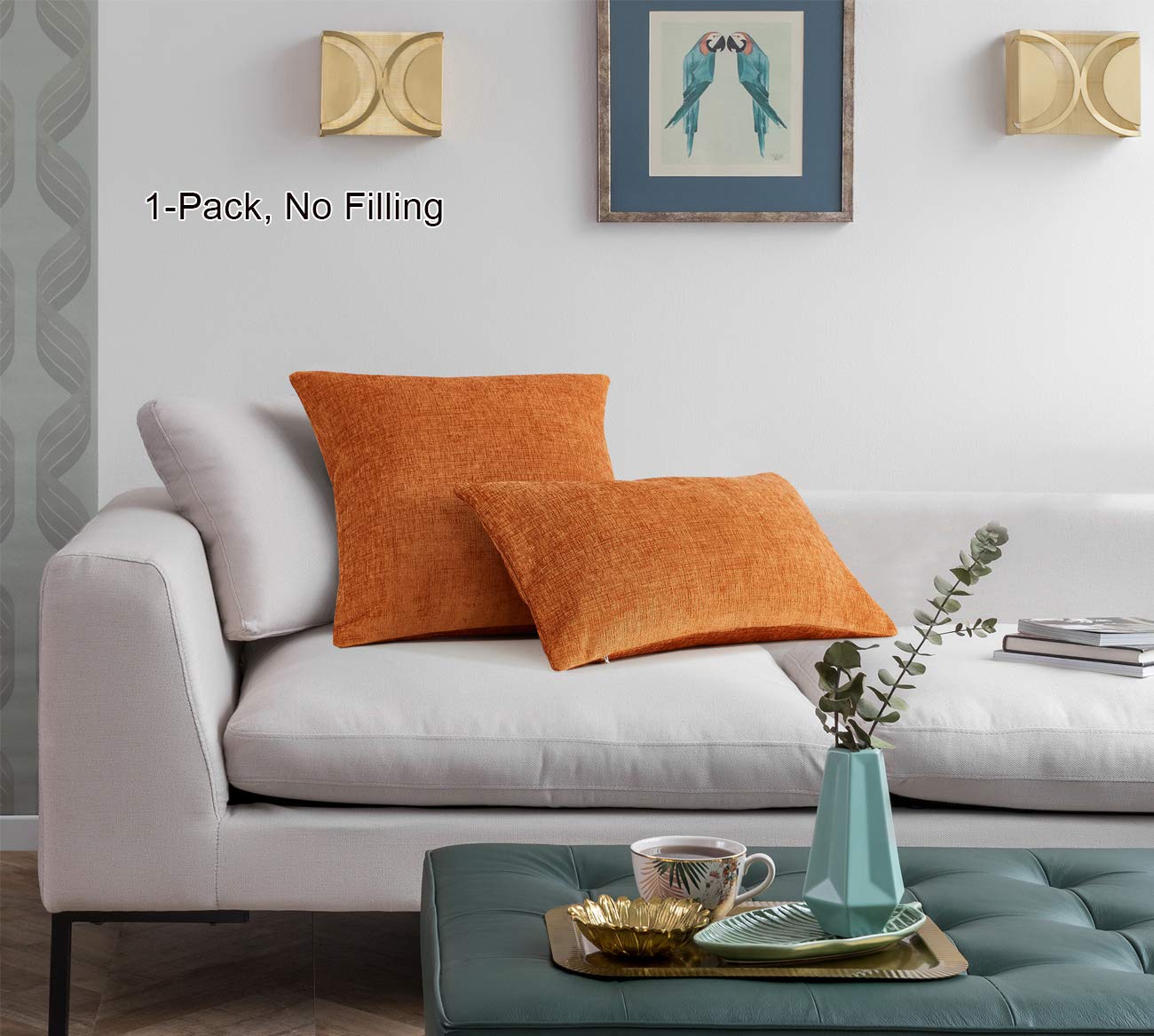 Snapklik.com : Chenille Euro Sham Cover 100% Polyester Pack Of 1 26" X ...