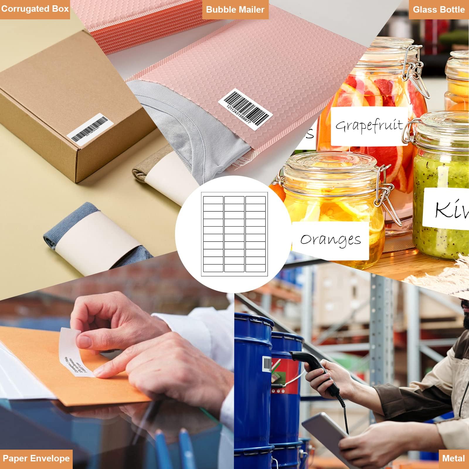 Snapklik.com : Tapsin Address Labels 1" X 2-5/8" 30 Up Mailing Labels ...