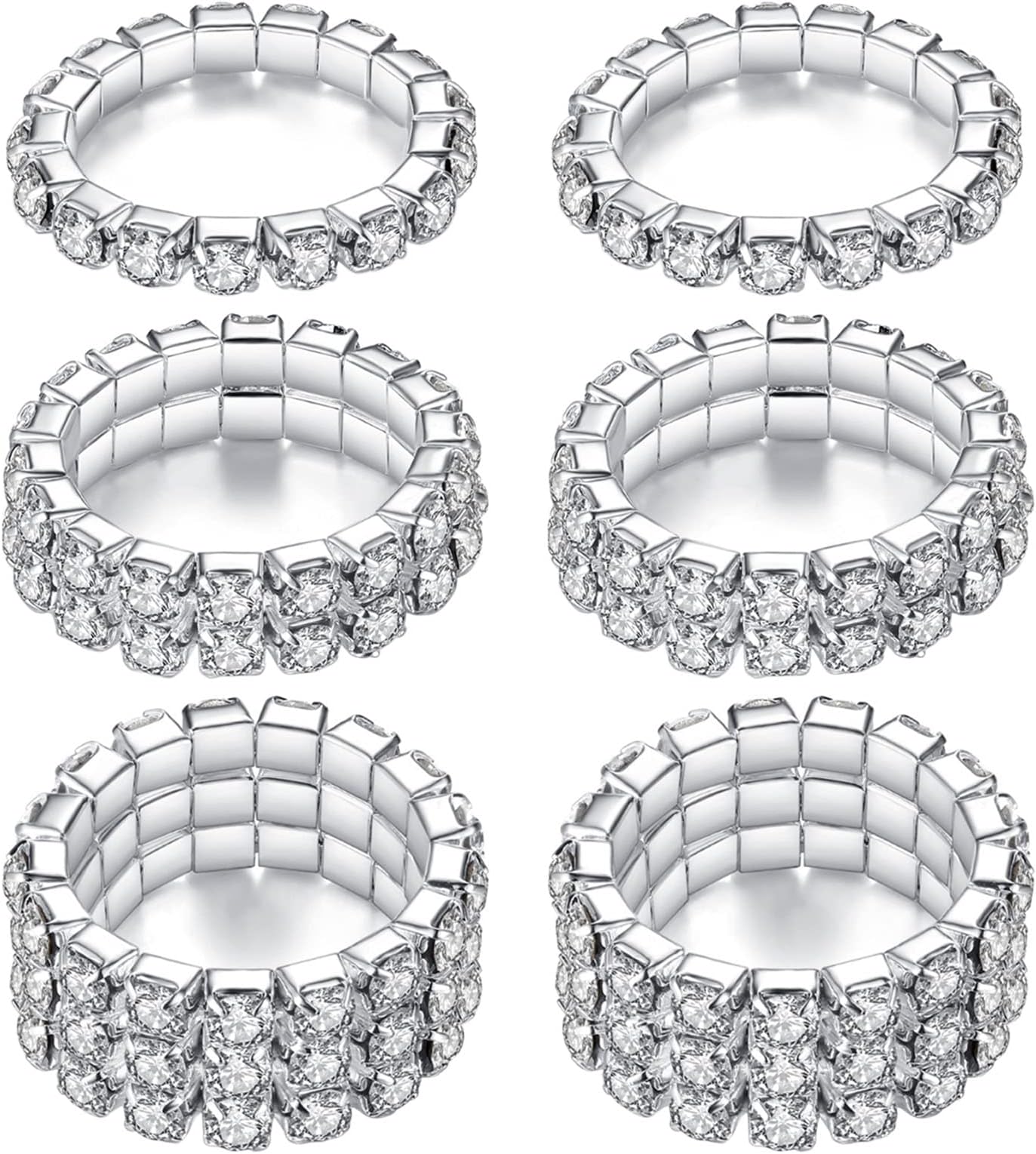 Amazon.com: K9 Elastic Silver Tone 2 Row Rhinestone Toe Ring Bridal ...