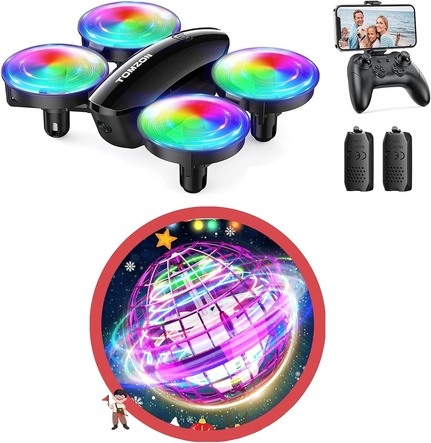 Amazon.com: TOMZON A32 Purple Flying Ball Bundle with A23W Mini Light ...