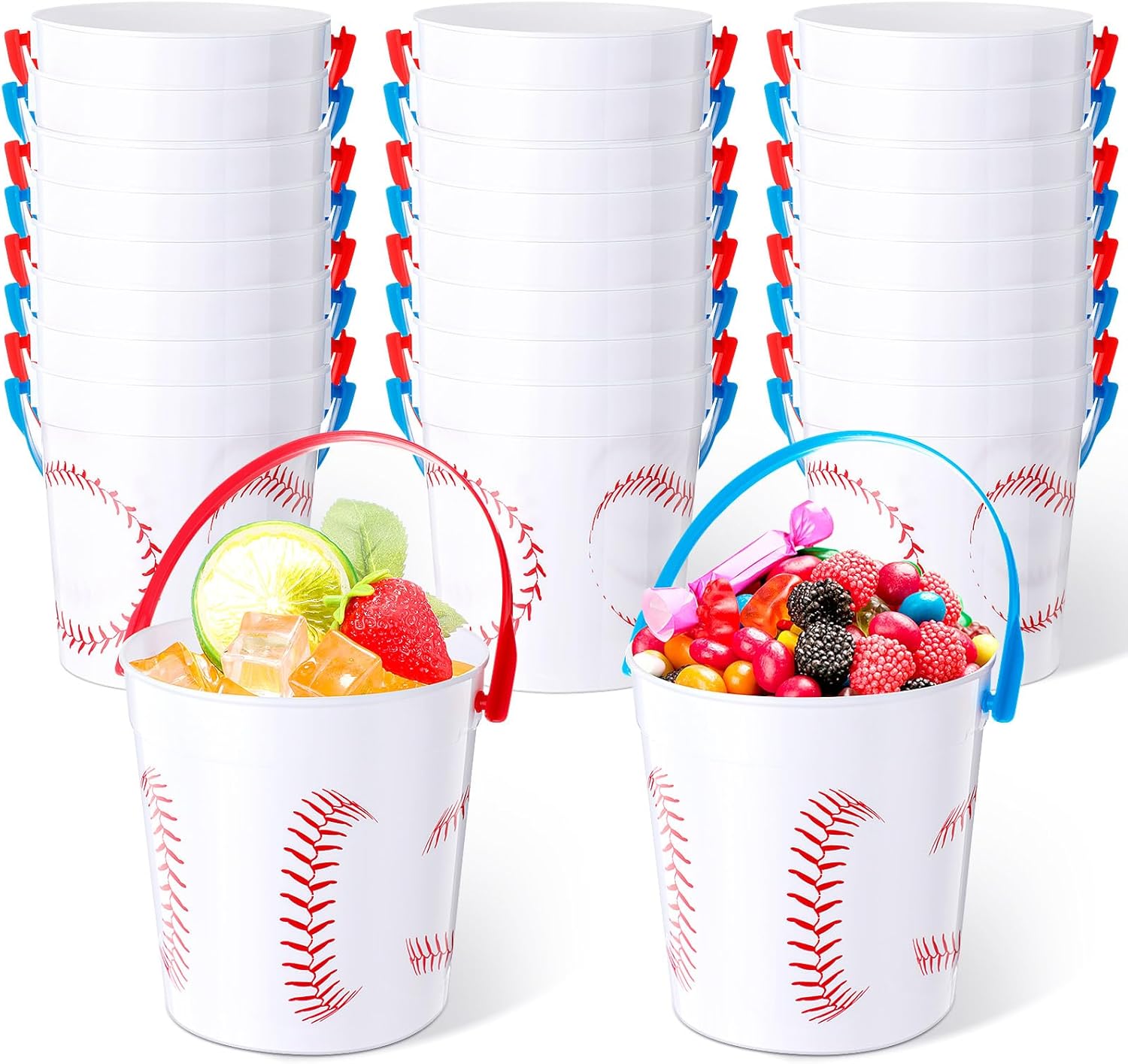 Amazon.com: Mifoci 20 Pcs 10 Pcs Baseball Plastic Ice Bucket with ...
