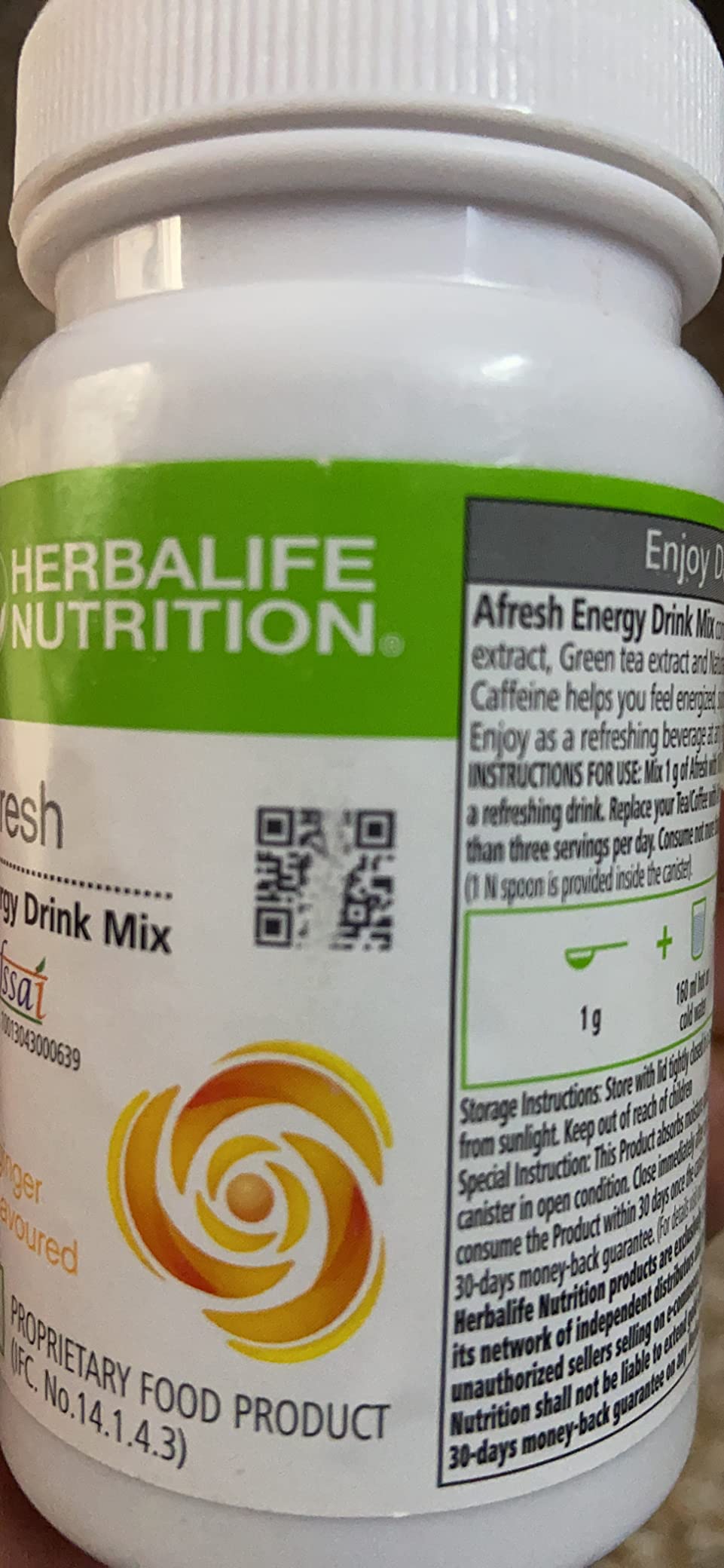 Herbalife Nutrition Afresh Energy Drink Mix (Ginger, 50 g) : Amazon.in ...