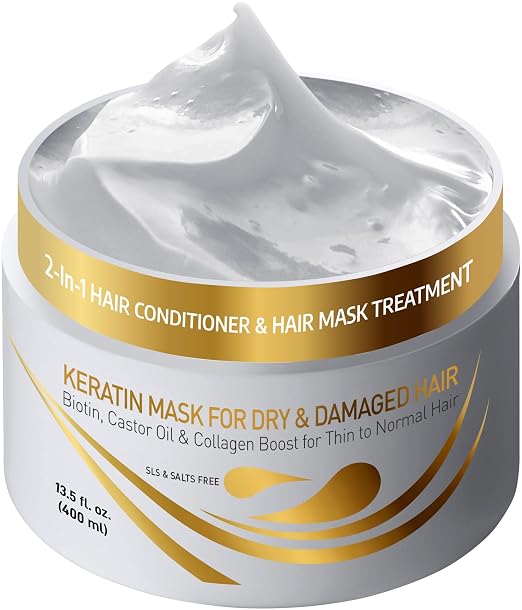 Amazon.com: VITAMINS hair cosmetics Keratin Hair Mask Deep Conditioner ...