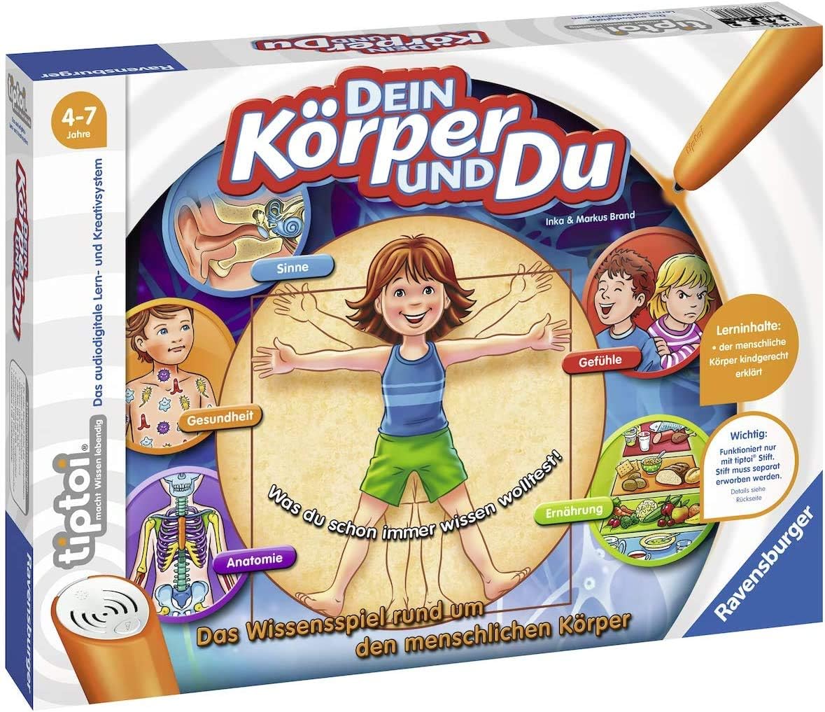 tiptoi Ravensburger Game: Dein Körper und Du + Ravensburger 00801 Pen ...