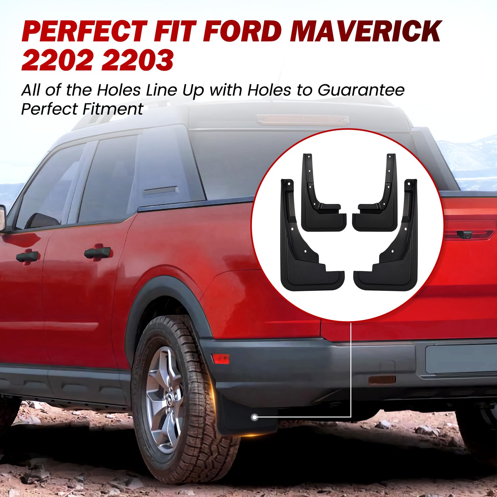Vepagoo Mud Flaps for 2022 2023 Ford Maverick Splash Guards Fender ...