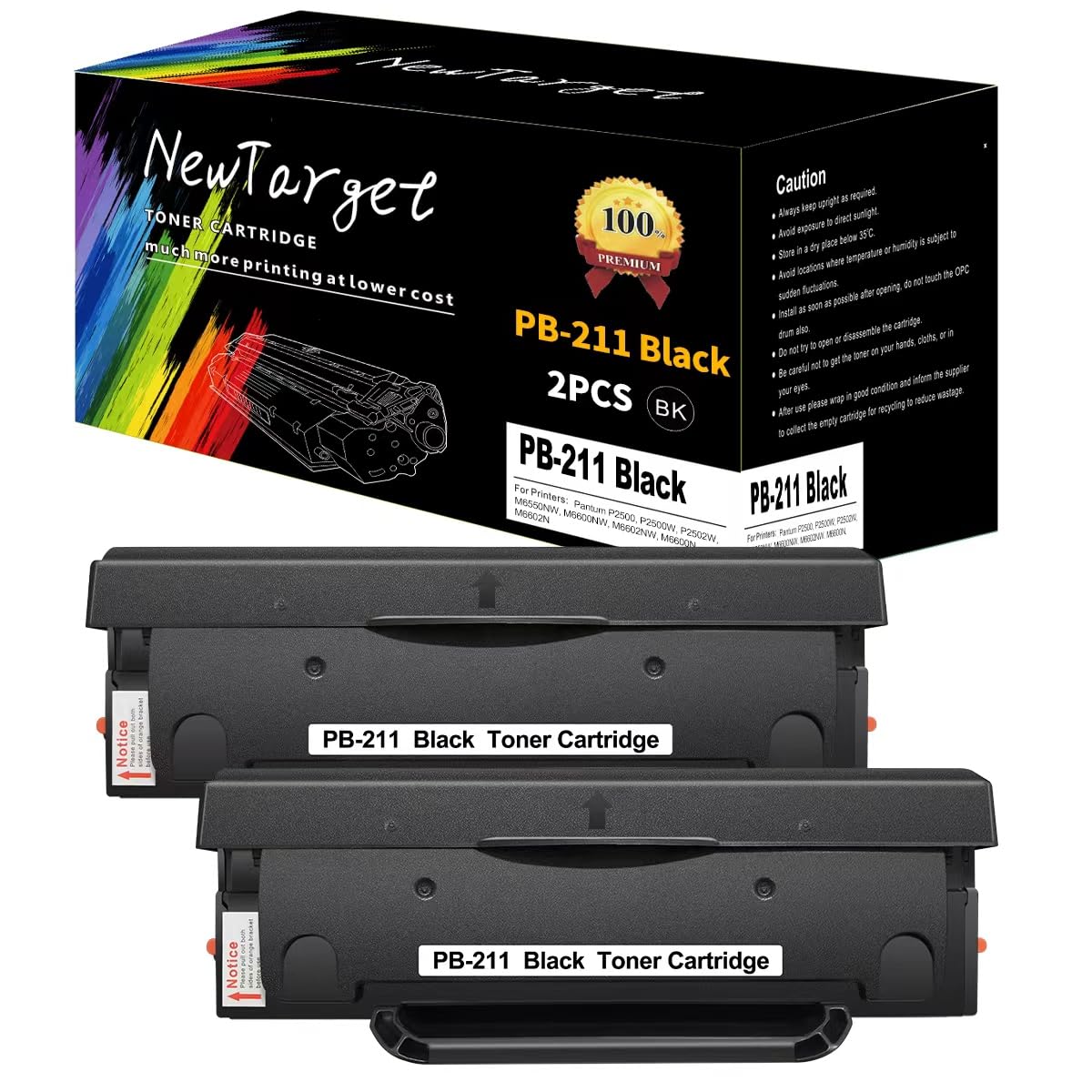 2 PCS Newtarget PB-211 PB-211EV PB211 PB211EV Toner Cartridge for ...