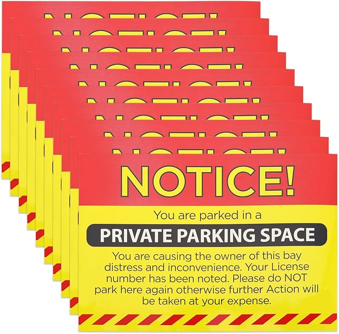 ECSiNG 10pcs Parking Notice Stickers for "Private Parking" Violation ...