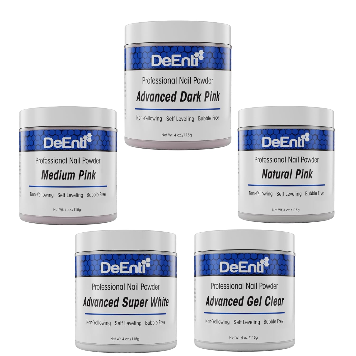 Amazon.com: DeEnti Acrylic Nail Powder Set of 5 Powders, 4oz Each ...