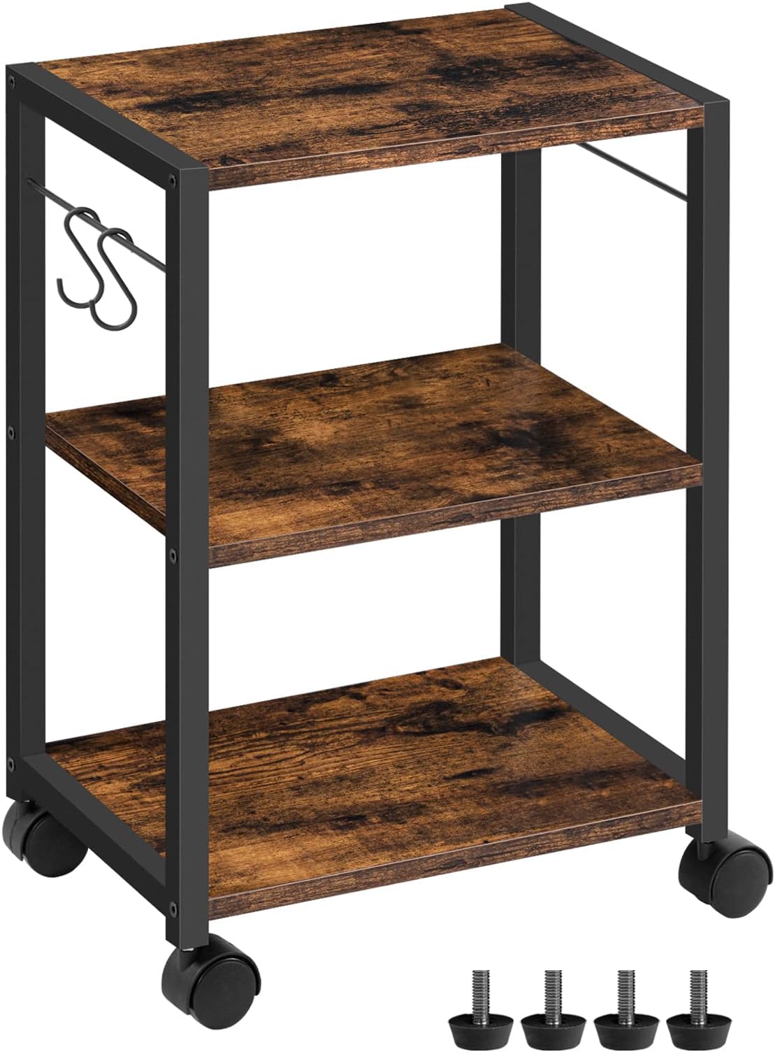 MAHANCRIS Printer Stand, 3-Tier Under Desk Printer Cart with Storage ...