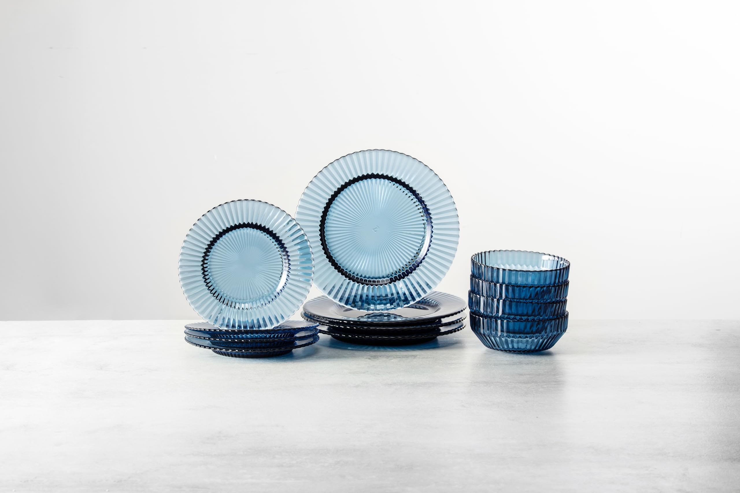 Snapklik.com : Fortessa Archie Glass 12 Piece Dinnerware Set