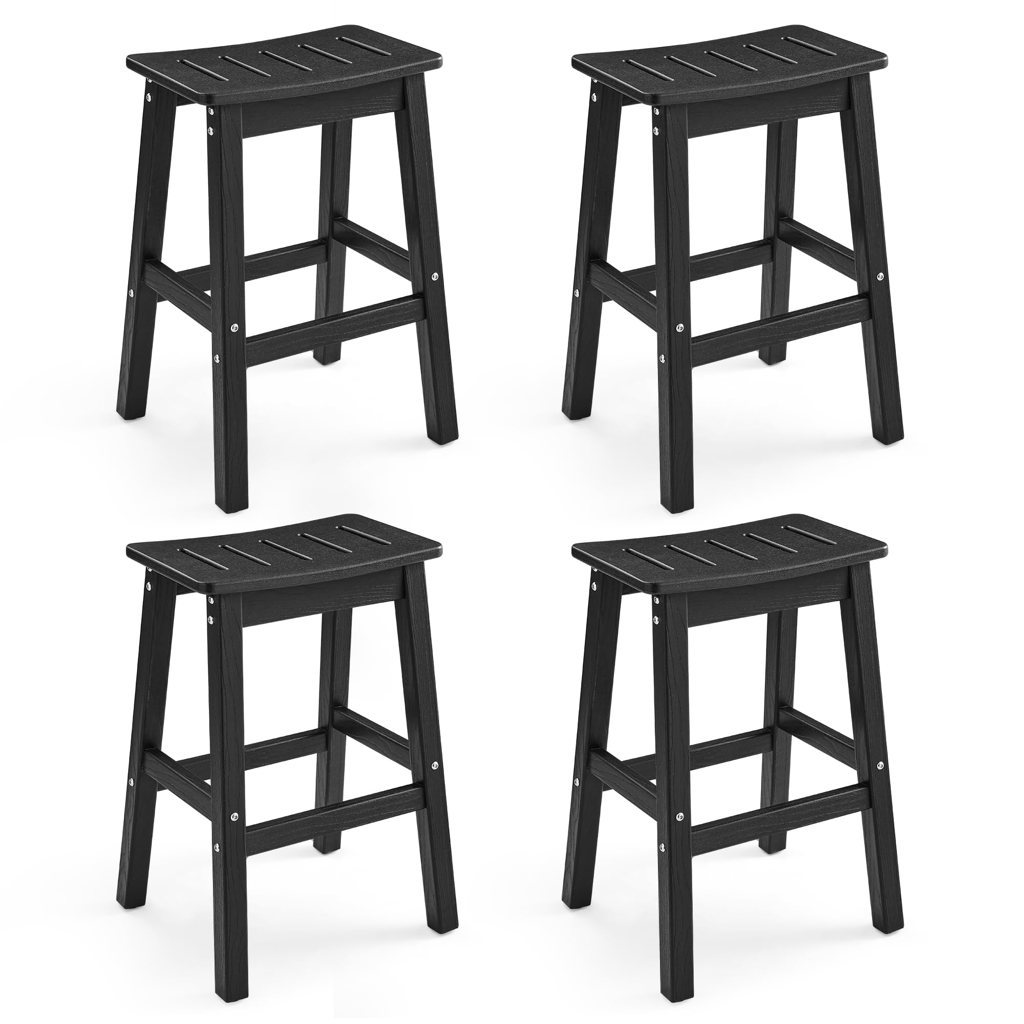 Amazon.com: Homenjoy Outdoor Bar Stools Set of 4, 25" HDPE Counter ...