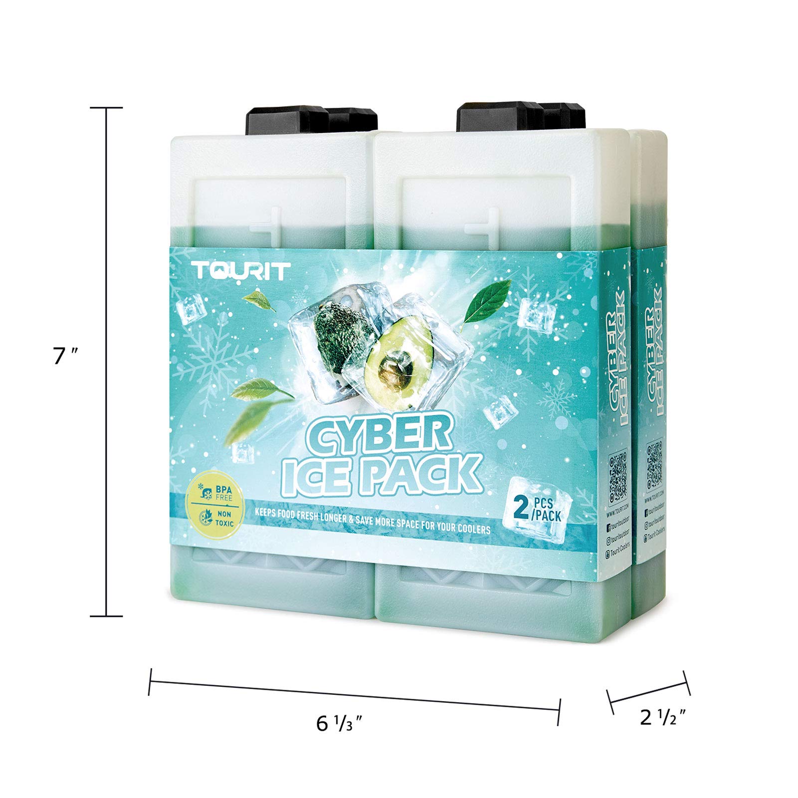Snapklik.com : TOURIT Reusable Ice Packs For Coolers Long Lasting ...