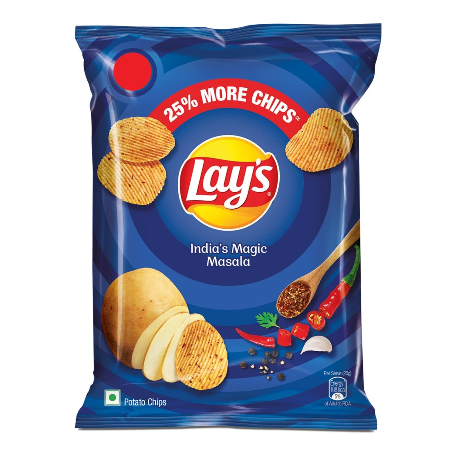 Lay's Potato Chips - India's Magic Masala, 48g / 52.9g (weight may vary ...