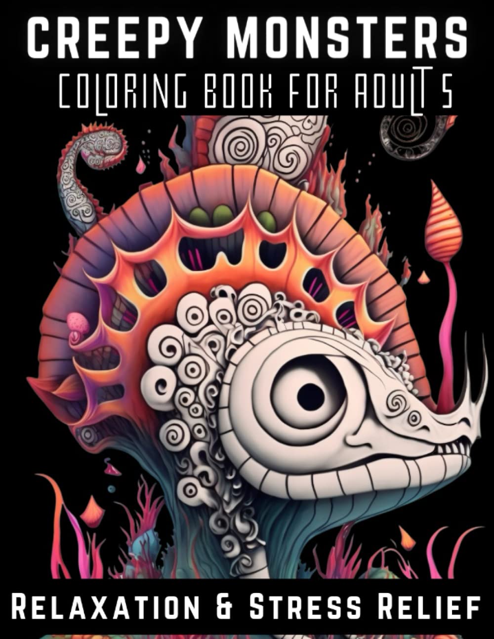 Amazon.com: Creepy Monsters Coloring Book for Adults: Adult Coloring ...