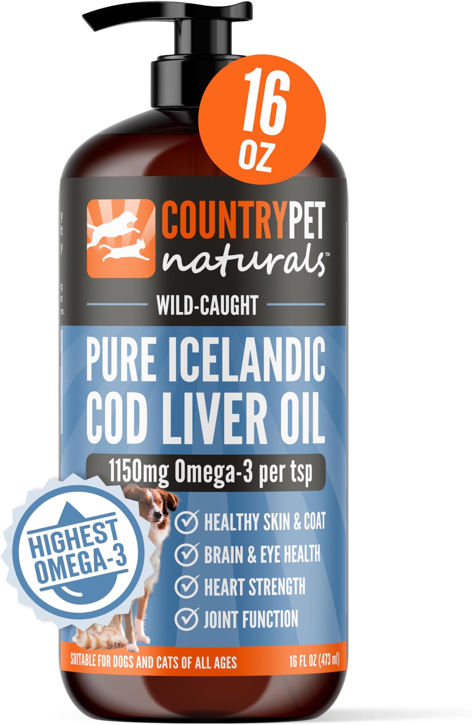 Amazon.com : Wild Caught Pure Cod Liver Oil 16oz Highest Omega 3 1150mg ...
