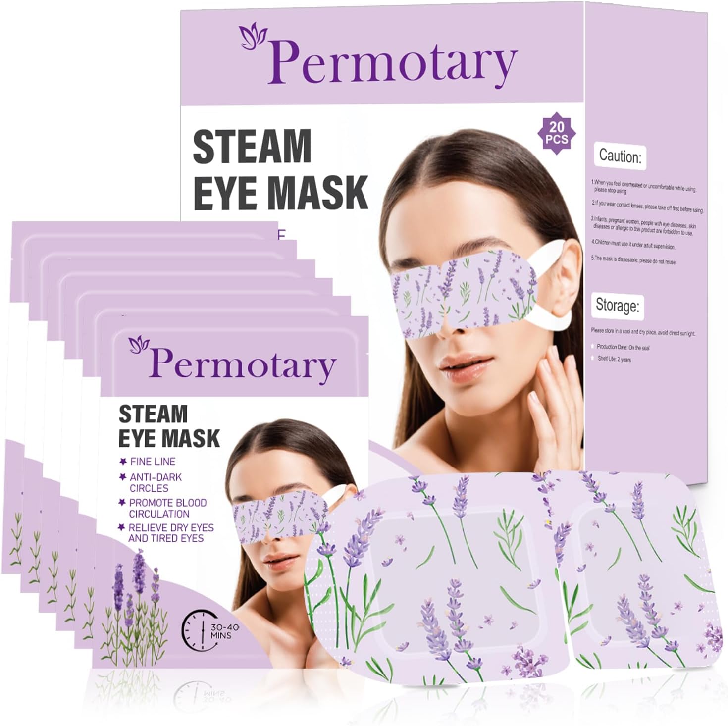 Amazon.com : BeMyLady Steam Lavender Eye Mask for Dry Eyes, Disposable ...