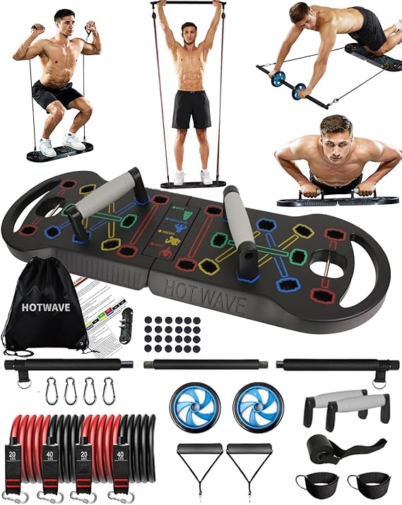 Amazon.com : HOTWAVE Portable Exercise Equipment with 16 Gym ...