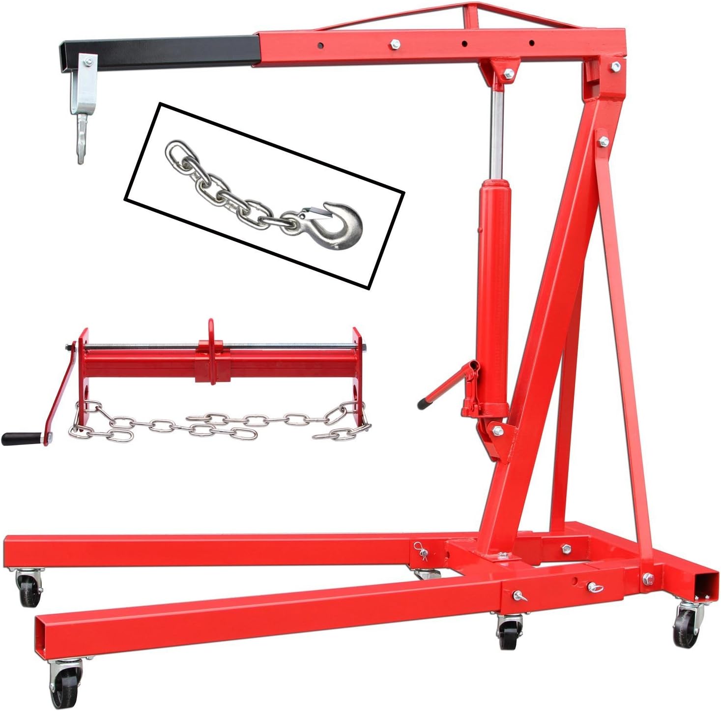 Motorheber 2000 KG Werkstattkran Motorkran Kran klappbar NEU : Amazon ...
