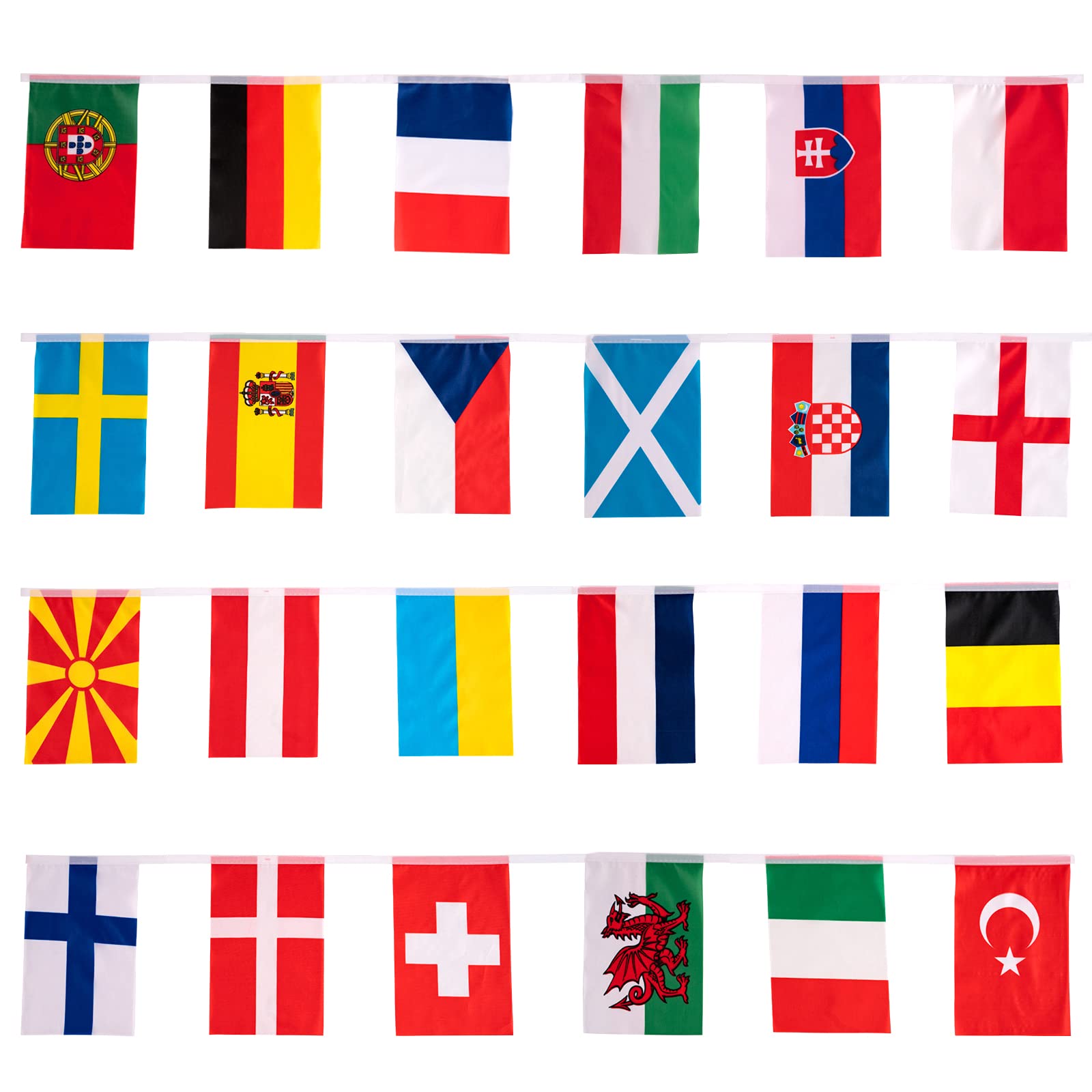 Euro Countries Flags 2021 European Football Championship Bunting 24 ...