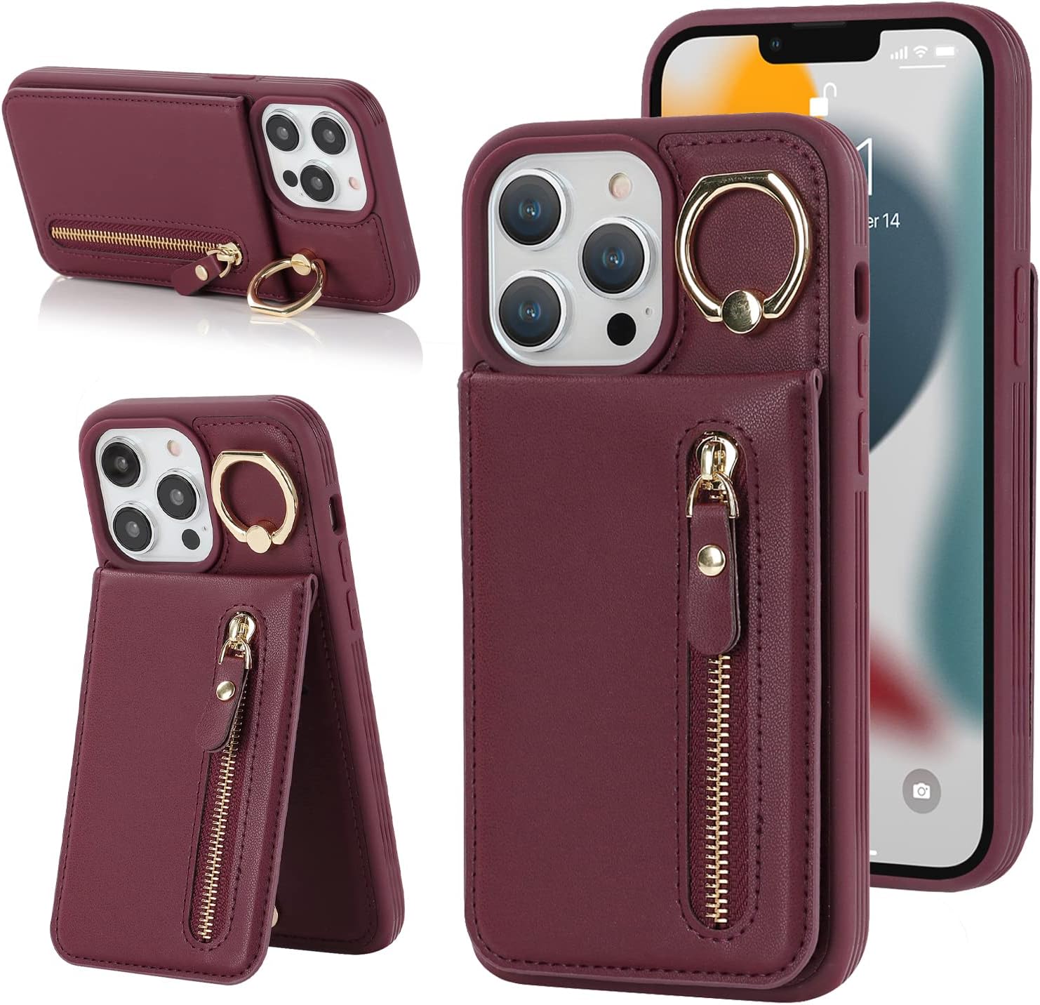 Amazon.com: DEYHU iPhone 12 pro max Case with Card Holder for Women ...