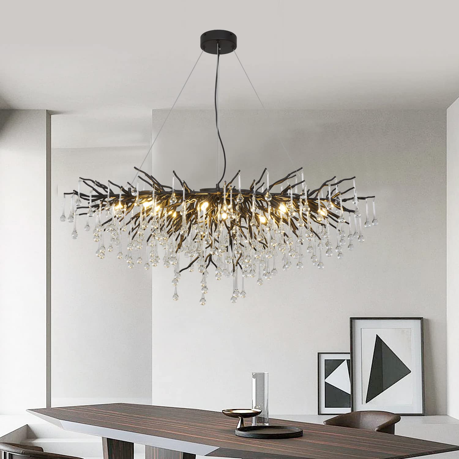 Arotikee Unique Modern Rectangle Oval Pendant Chandelier Lighting ...