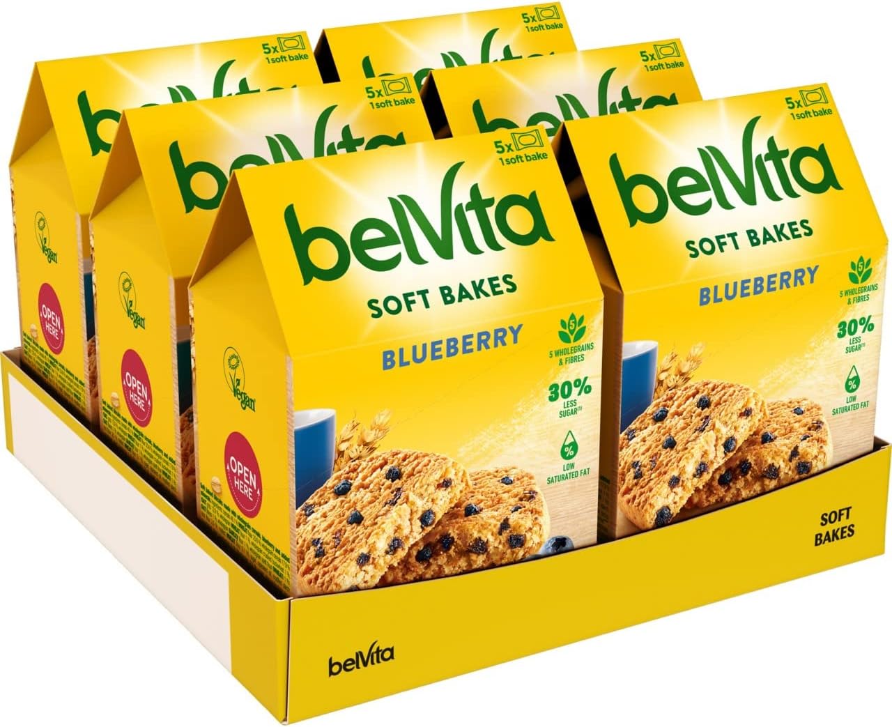 Belvita Breakfast Biscuits Soft Bakes Filled Blueberry 250g (Bulk Box ...