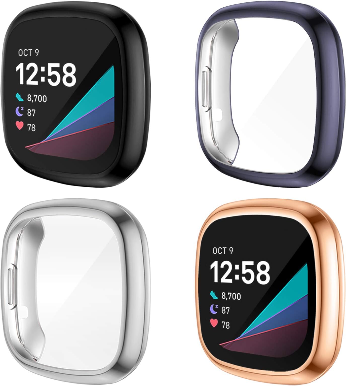 Amazon.com: Vanjua Compatible with Fitbit Versa 3 Screen Protector Case ...