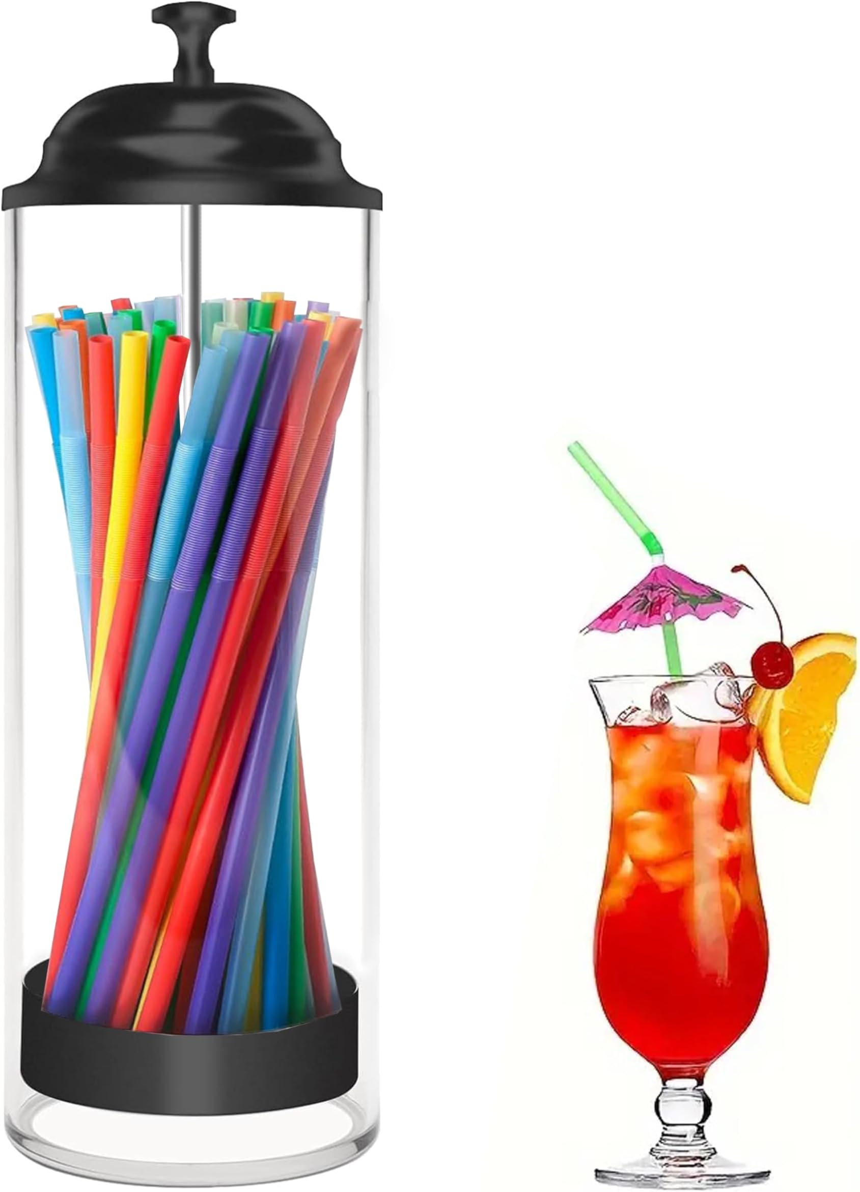 Amazon.com: Gemco Jumbo Straw Dispenser, One Size, Clear: Drinking ...