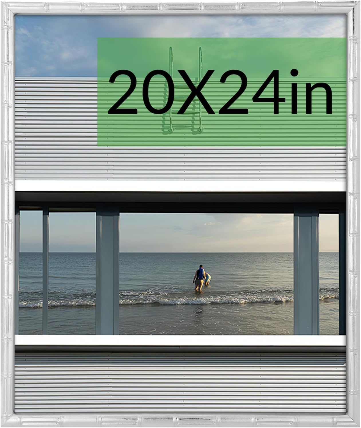 Amazon.com: 20x24 Picture Frame, Silver Poster Frame, Bamboo Design ...