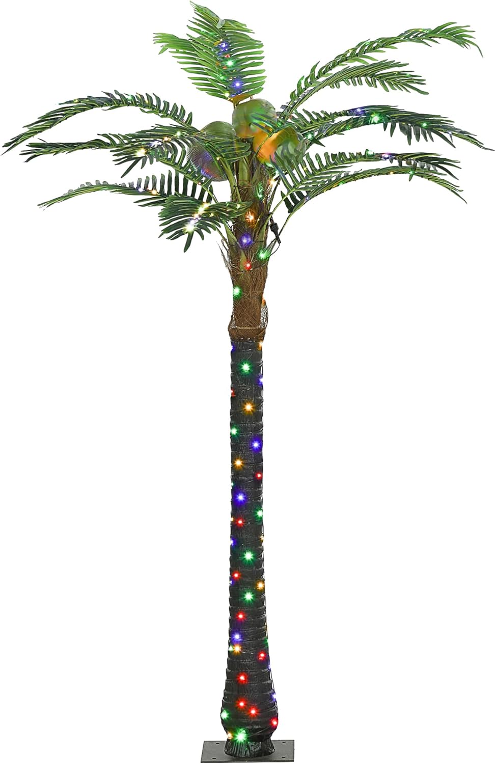 Outsunny 6FT Lighted Palm Tree Light Up LED Artificial Palm Tree with ...