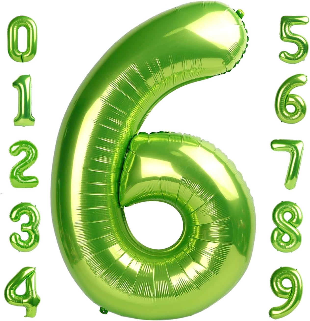 Amazon.com: Light Green Number 6 Balloon 40 Inch, 6th Birthday Balloon ...