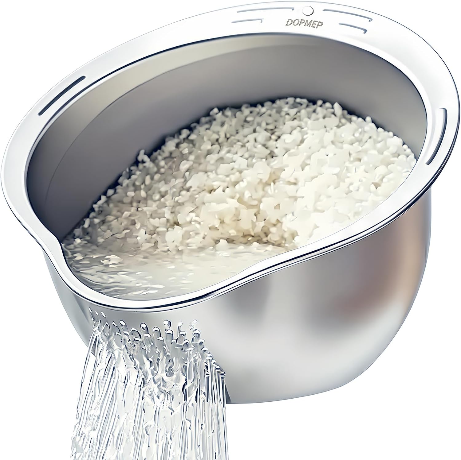 Amazon.com: DOPMEP Rice Washer Strainer Bowl, Stainless Steel Colander ...