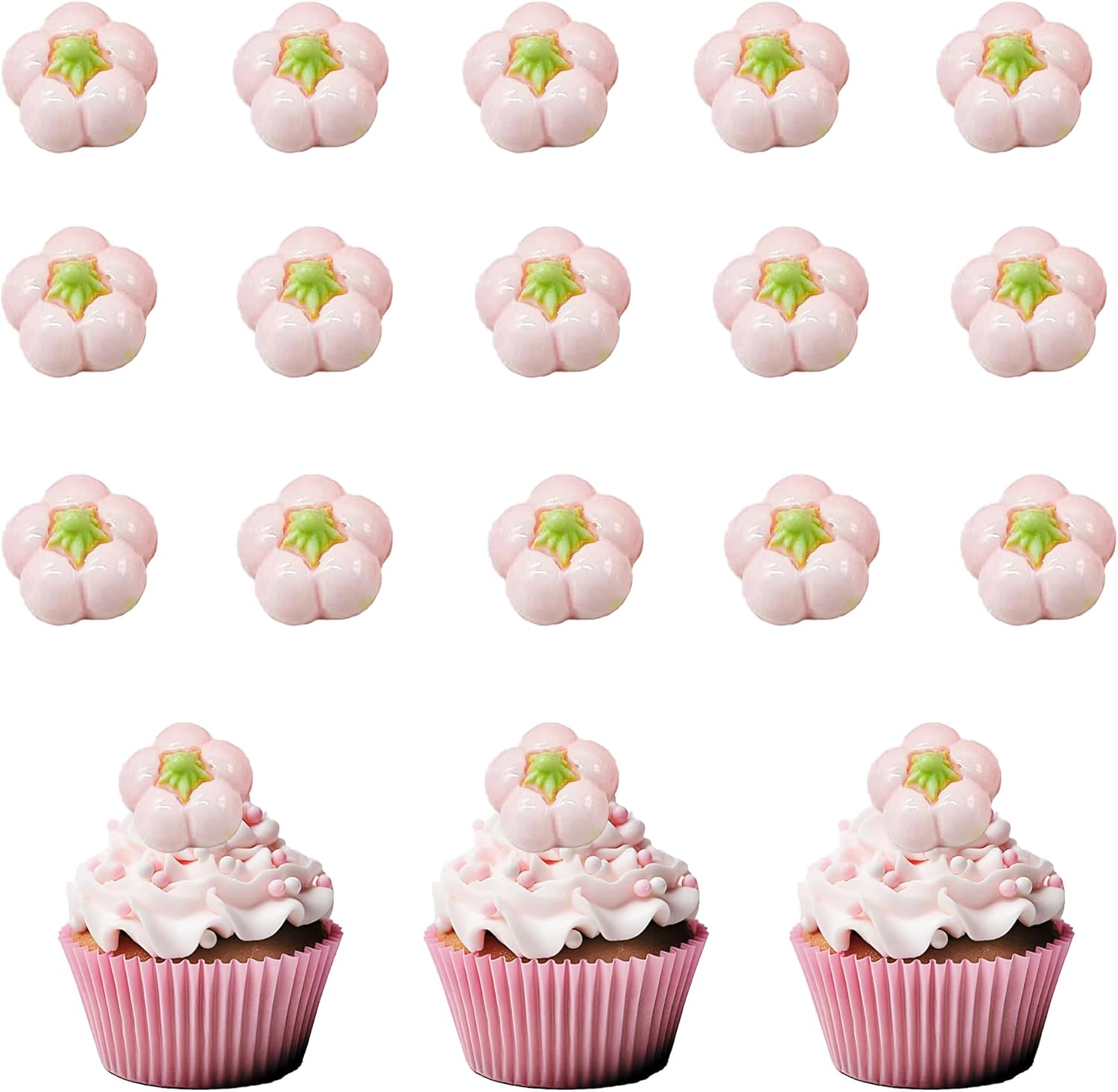 Amazon.com: Etwgbaby 20 PCS Pumpkin Cupcake Toppers Mini Pink Pumpkin ...