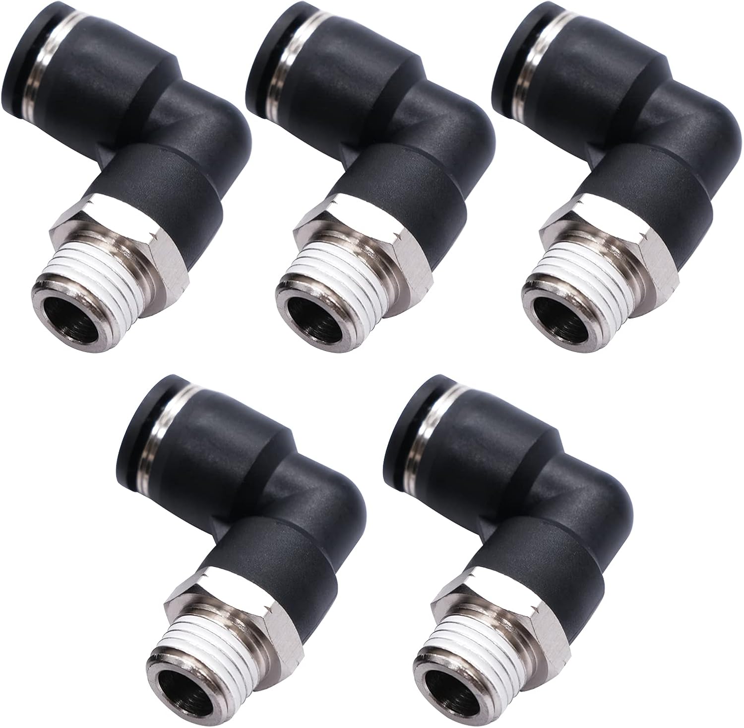 mxuteuk 5pcs Push to Connect Fittings Pneumatic Male Elbow Connector ...