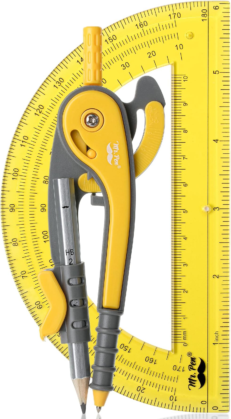 Amazon.com : Mr. Pen- Compass and Protractor Set, Green, Compass ...