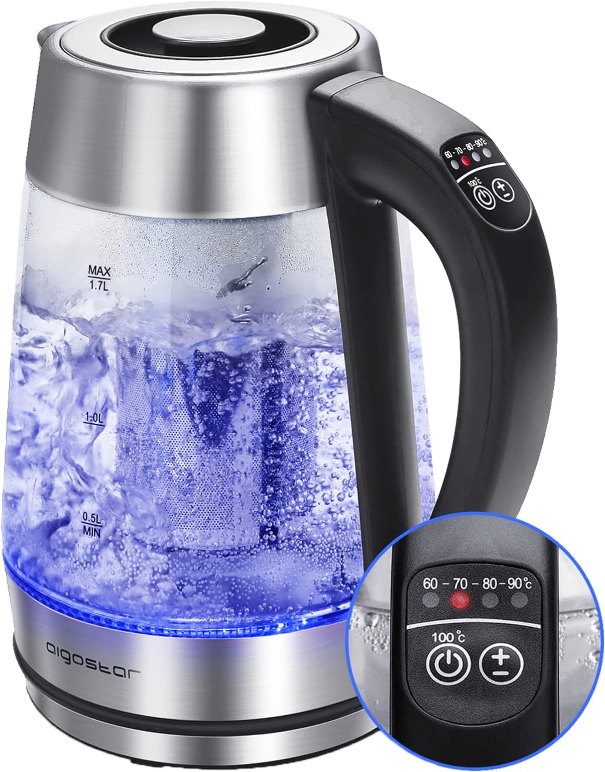 Amazon.com: Electric Kettles with Tea Infuser, 1.7L Temperature Control ...