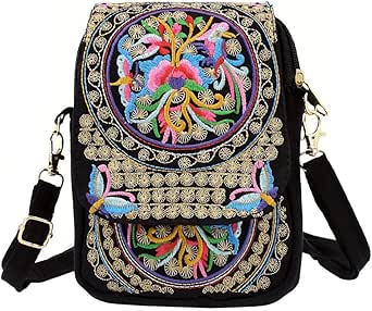 Amazon | [JIANGWEI] ショルダーバッグ レデイース 小さめ 刺繍 斜め掛け バッグ 軽量 カジュアル 鞄 ミニバッグ スマホポシェット ショルダーポーチ 手提げ 携帯ポーチ ...