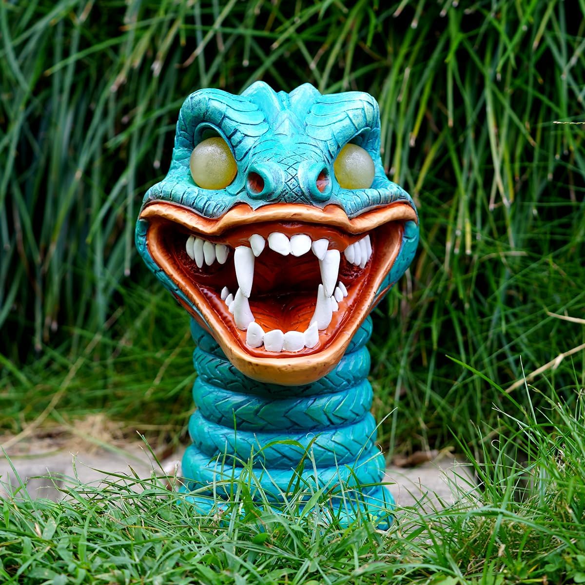 Amazon.com: Jiasku Unique Solar Snake Garden Statue Outdoor Snake ...