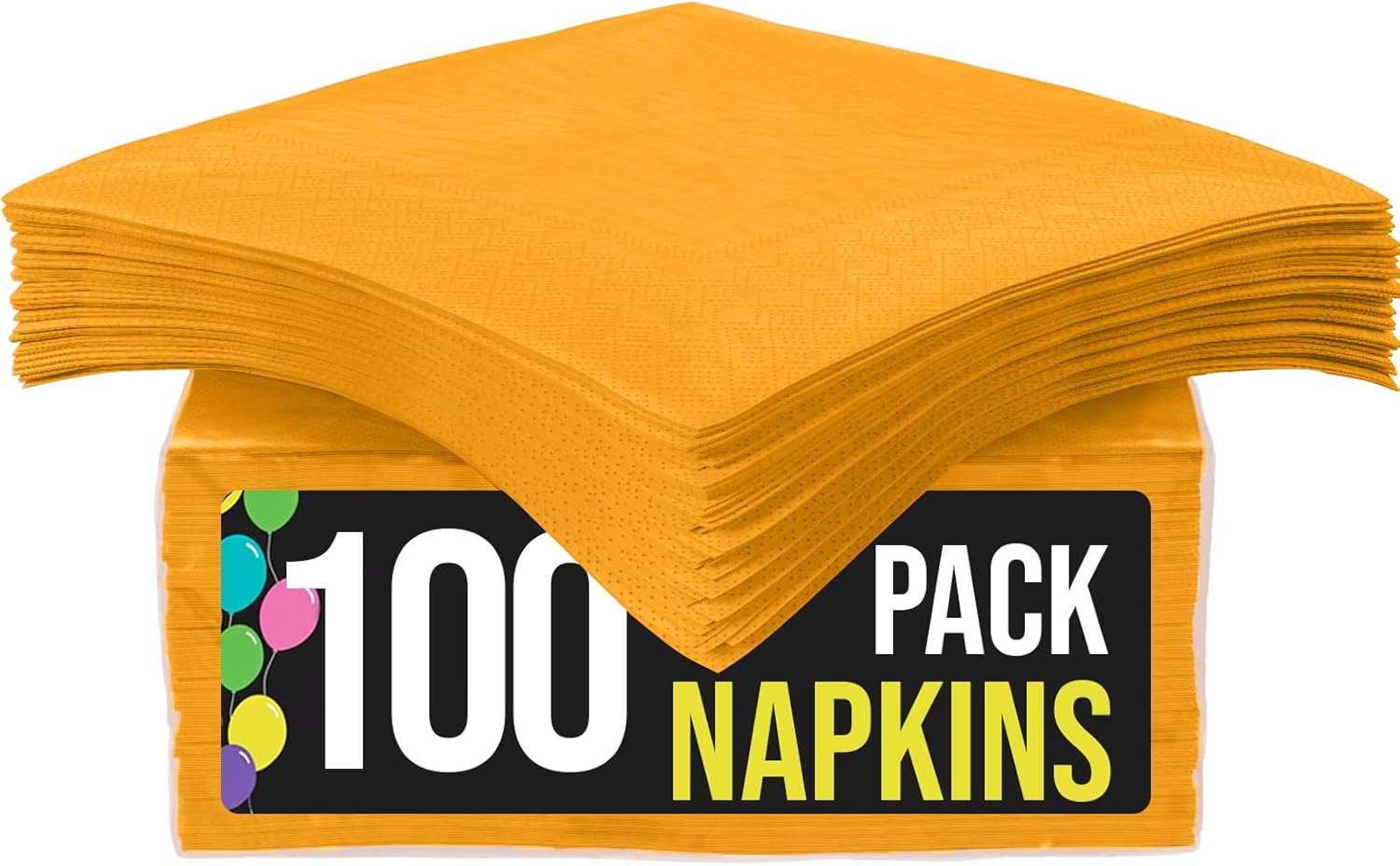 Amazon.com: 100 Pack Yellow Paper Napkins Disposable, 2 Ply Party ...