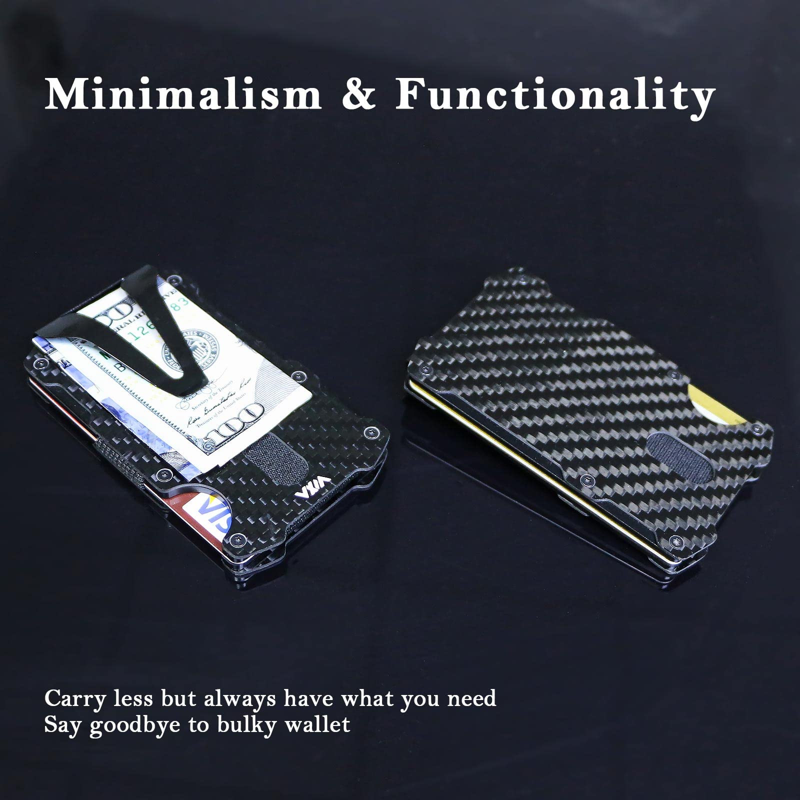 Snapklik.com : WXM Wallet For Men Real Carbon Fiber Wallet Money Clip ...