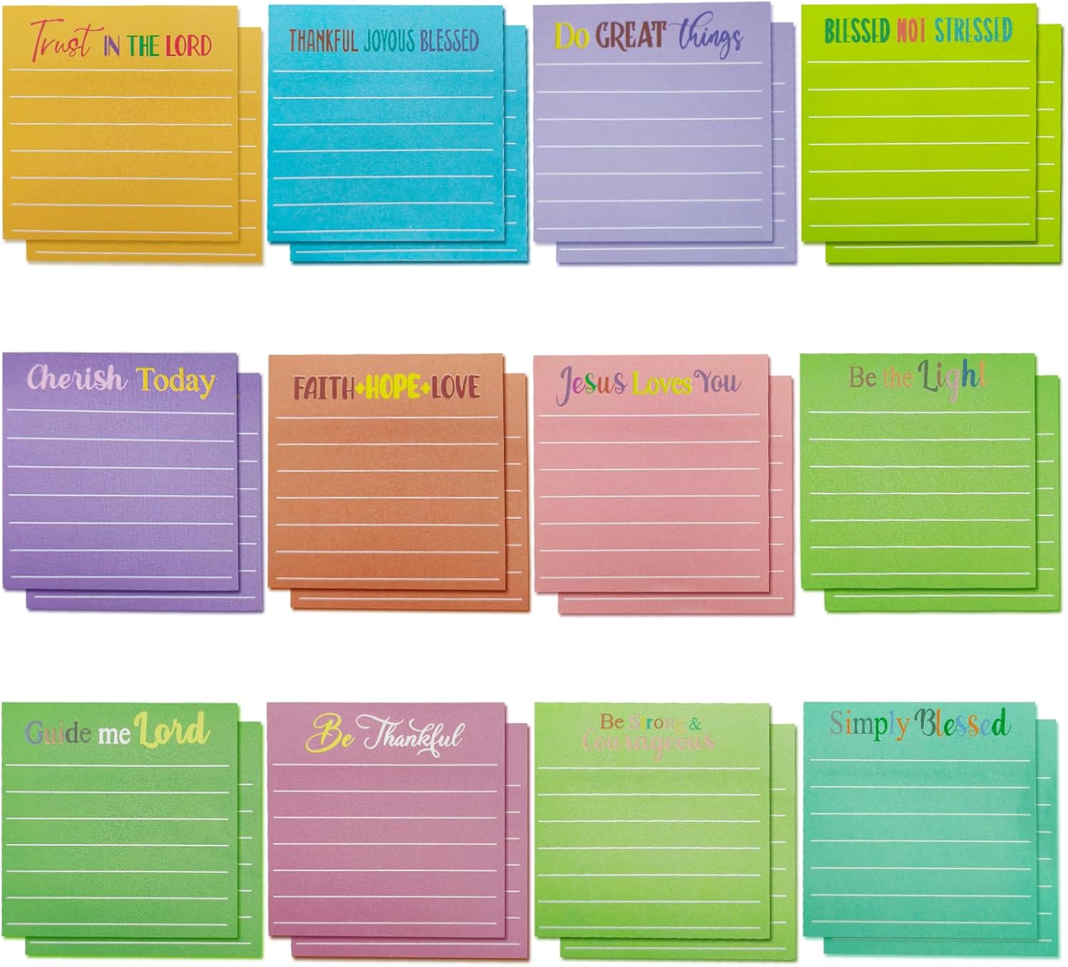 Amazon.com : 24 Pack 720 Sheets Bible Verses Sticky Notes Post It ...