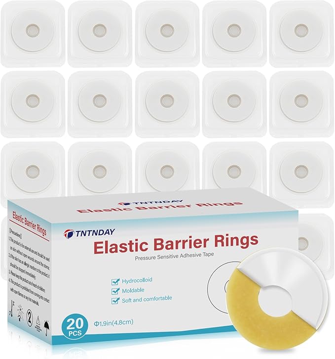 Amazon.com: TNTNDAY 20PCS Moldable Ostomy Barrier Rings, Elastic Skin ...