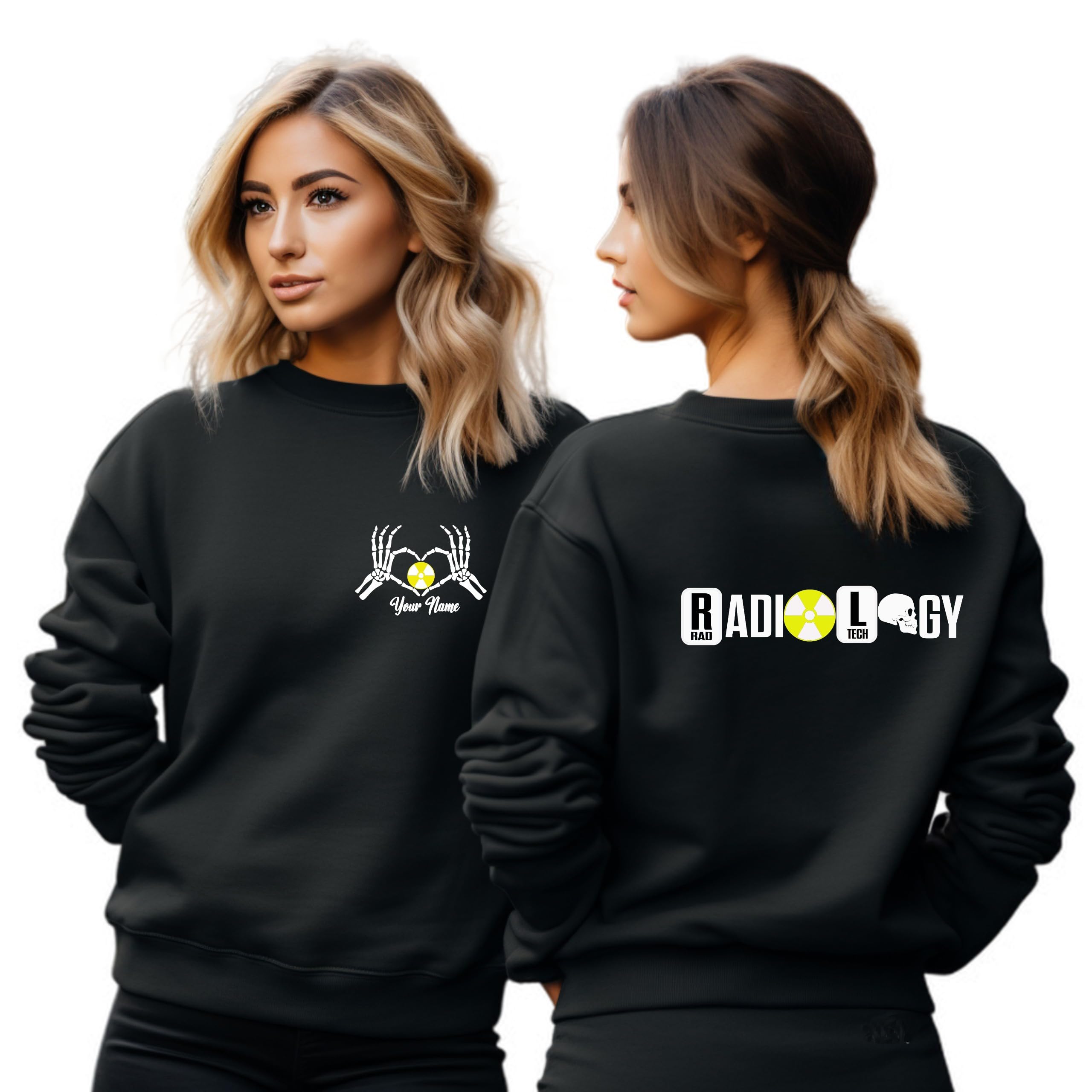 Amazon.com: Custom Radiology Sweatshirt, Double Sided X Ray Radiologist ...