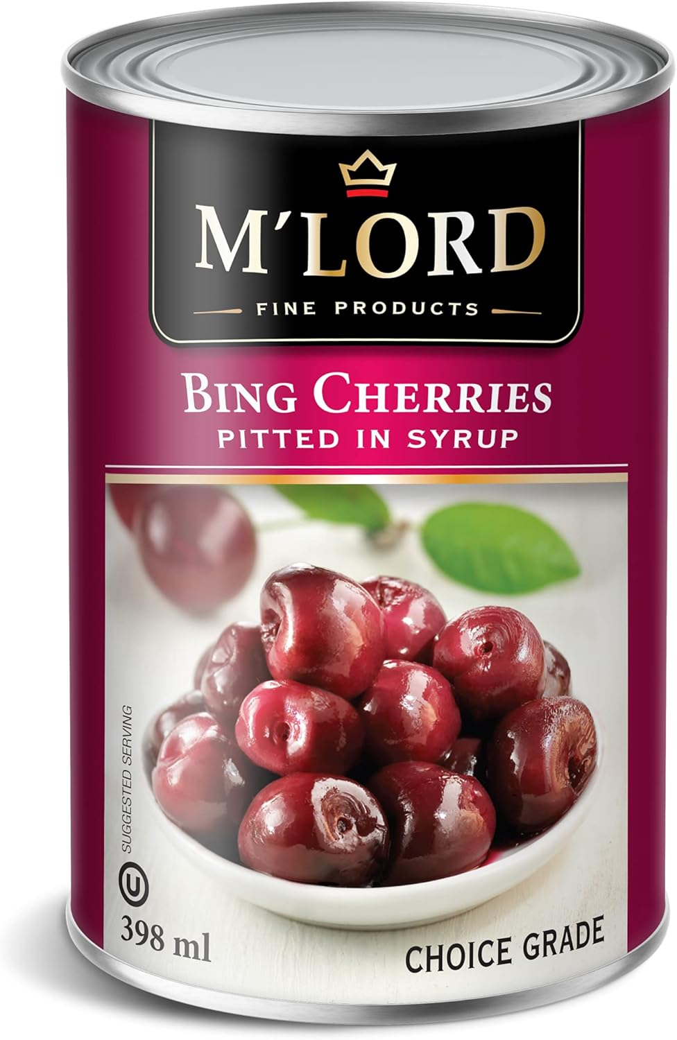 M'Lord Bing Cherries, Pitted & Sweet, Light Syrup, Perfect for Desserts ...