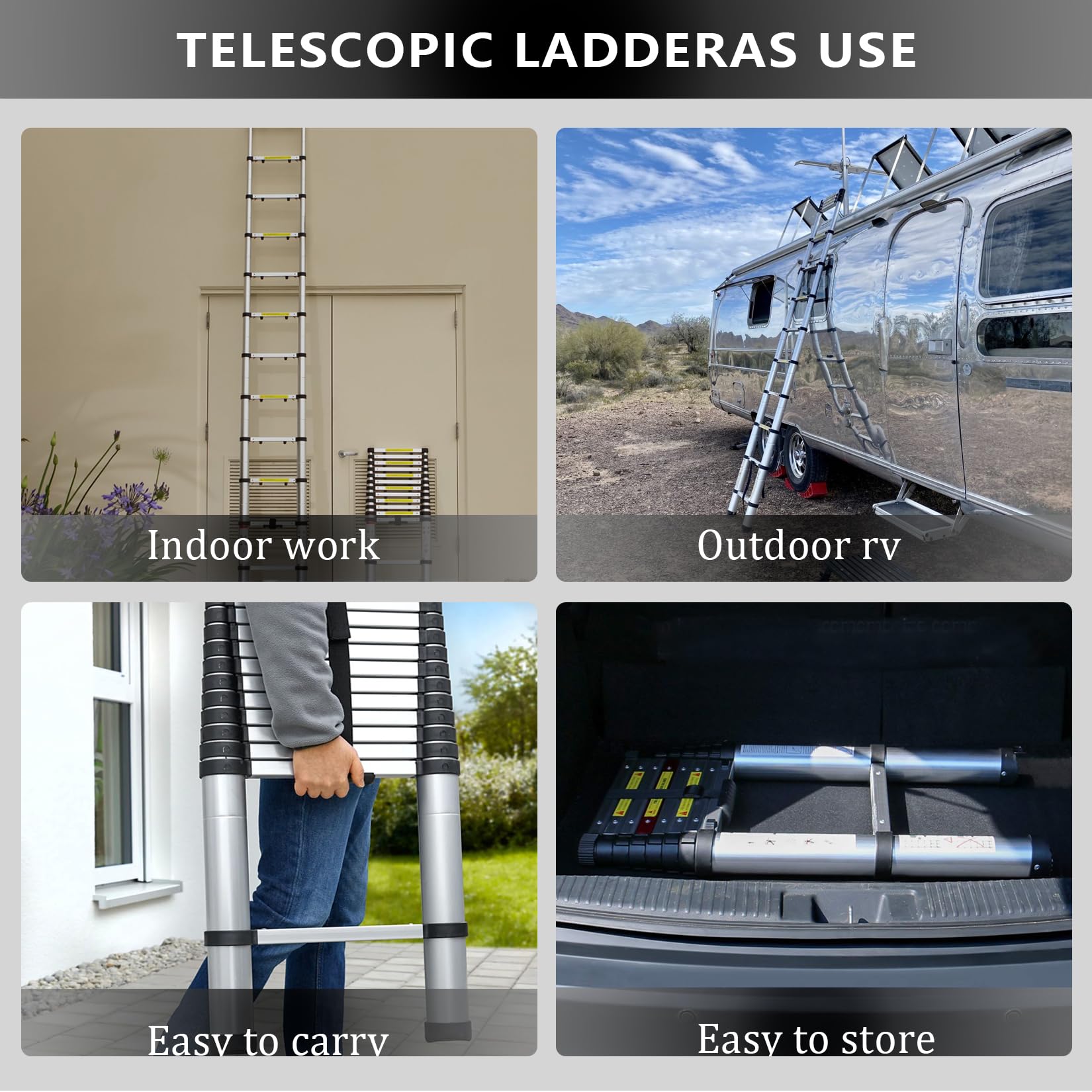 Snapklik.com : Findmall 14.5FT / 4.4M Aluminum Telescopic Ladder ...
