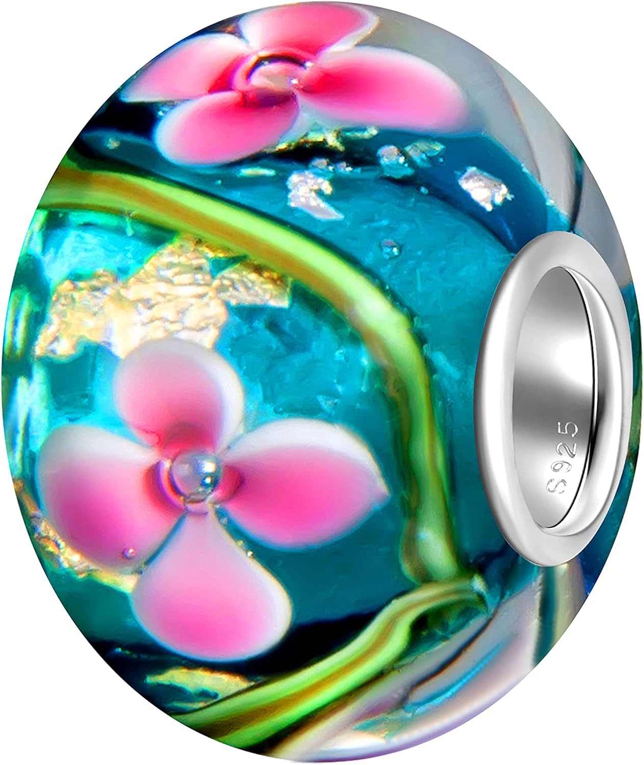 Andante-Stones 925 Sterling Silber Glas Bead Charm Sealife (Meeresblau ...