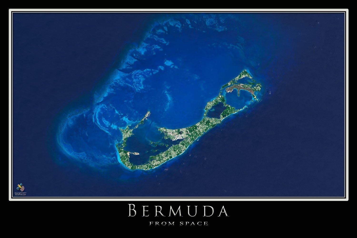 Amazon.com: Terra Prints The Bermuda Satellite Poster Map L 24 x 36 ...