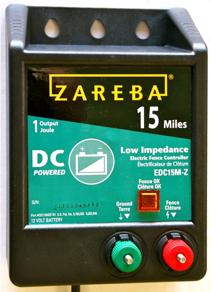 Zareba EDC15M-Z 15-Mile Battery Operated Low Impedance Fence Charger ...
